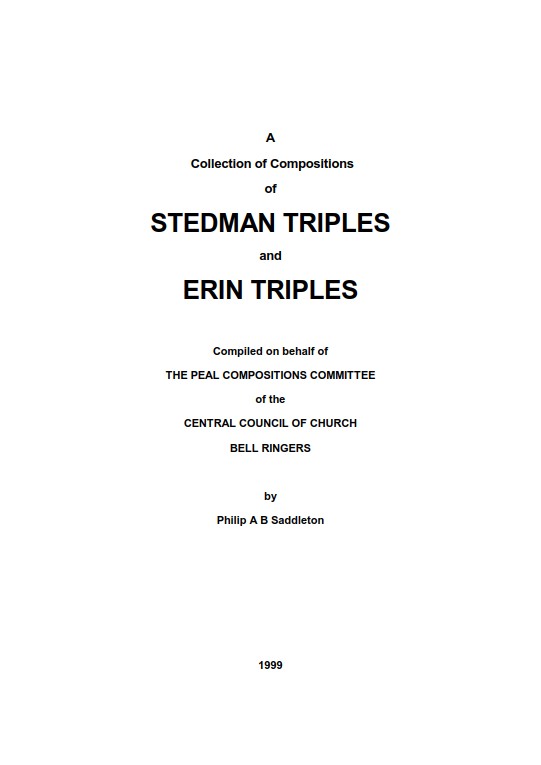 Collection of Compositions of Stedman Triples and Erin Triples - NAGCR Book Service